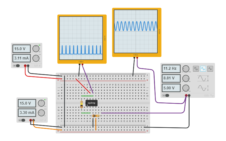 Circuit design AMPLIFIER - Tinkercad