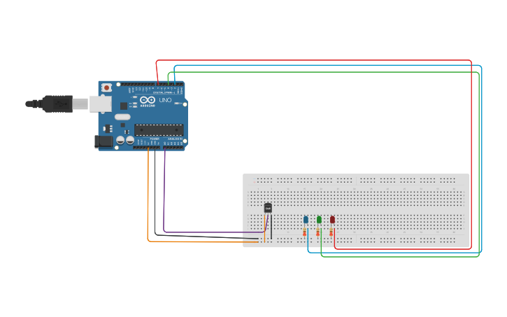 Circuit design Sensor de temperatura - Tinkercad
