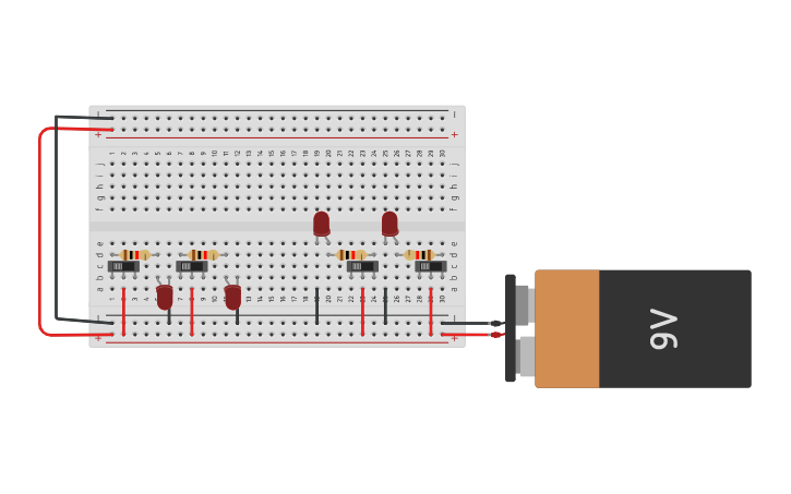 Circuit design parallel series - Tinkercad
