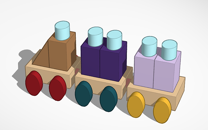 3D design toy train (CAD) - Tinkercad