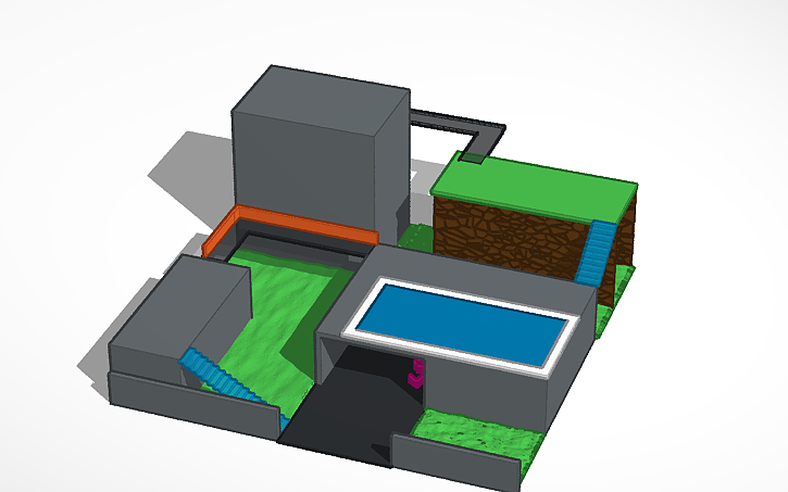 3D design Terrace house {with my sister's drawing} | Tinkercad