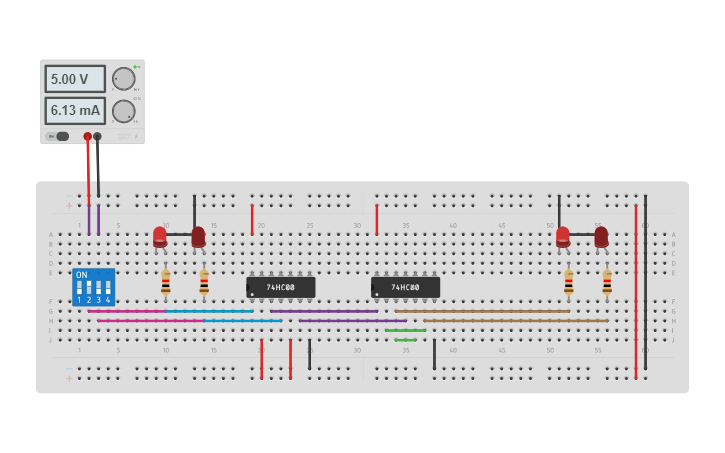 Circuit design SR FLIP-FLOP | Tinkercad