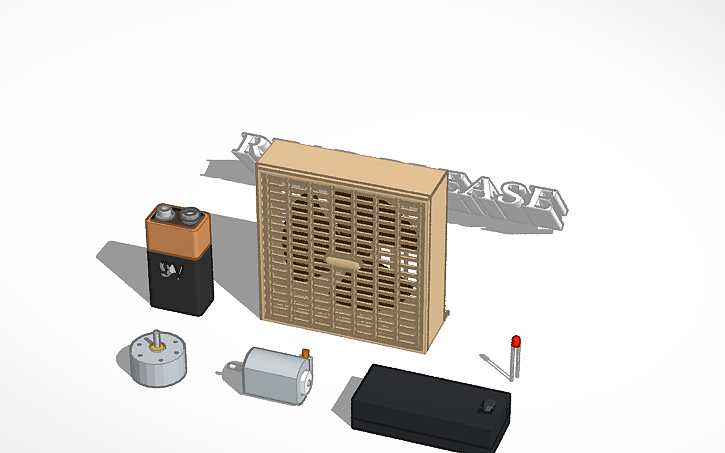 3D design NEW BATTERY 3d printable 8 inch box fan - Tinkercad
