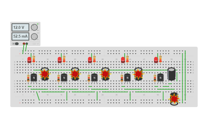 Circuit design TEJ2O1_Andy_Derevyanko_Chasing LED | Tinkercad