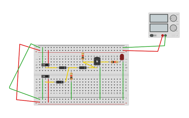 Circuit design DTL NOR - Tinkercad