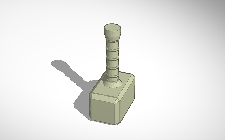 3D design Thor Hammer - Tinkercad