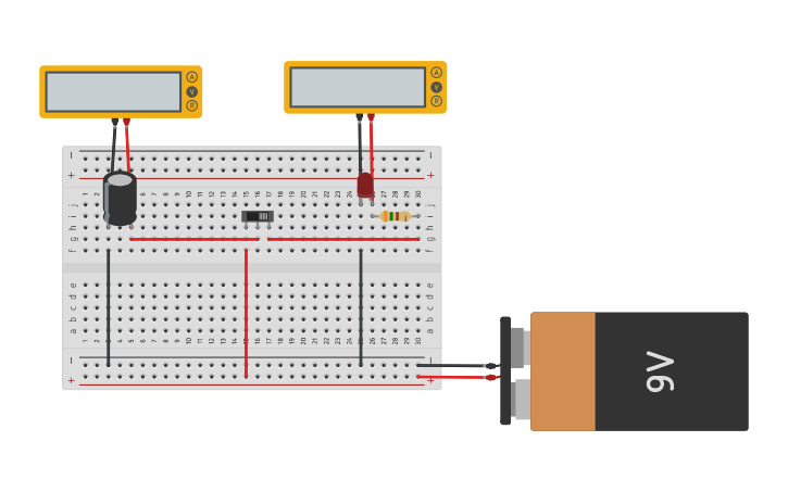 Circuit design Copy of Capacitor con osciloscopio | Tinkercad