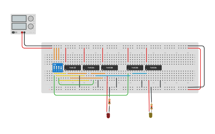 Circuit design Circuito logico - Tinkercad