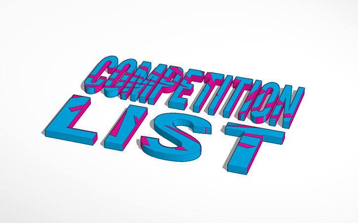 3D design Competition List - Tinkercad