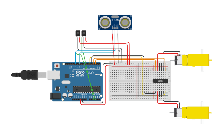 Circuit design Mini Sumo - Tinkercad