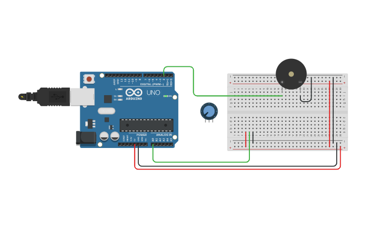 Circuit design Buzzer - Tinkercad