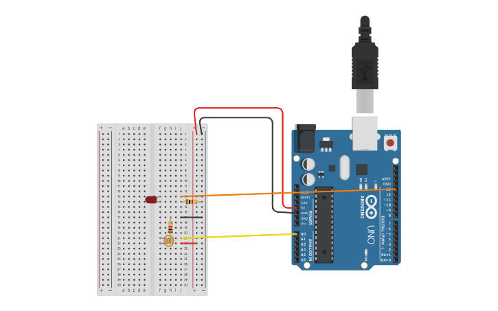 Circuit design 11b_Photoresistor_Analog Input - Tinkercad