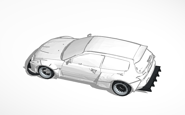 3D design honda civic hatch with bodykit - Tinkercad