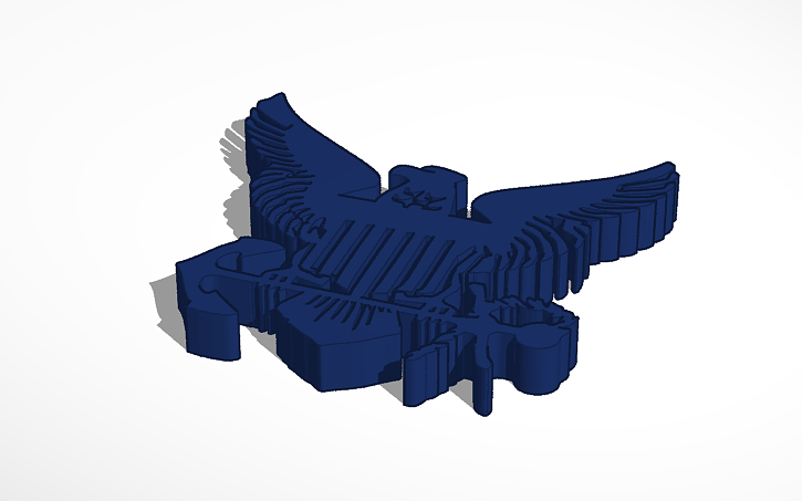 3D design Navy Eagle and Anchor - Tinkercad