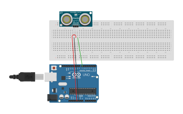 Circuit Design 143 Ultrasonic Distance Sensor Tinkercad