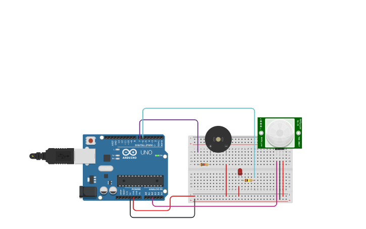 Circuit Design Sistema De Alarme Com Sensor De Movimento Tinkercad