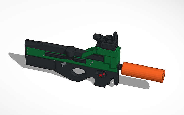 3D design Copy of p90 with red dot - Tinkercad