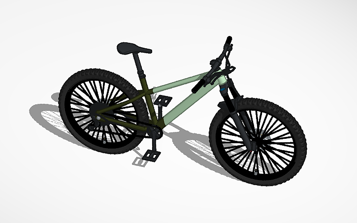 3D design Realistic Mountain Bike (1:1 Scale) - Tinkercad