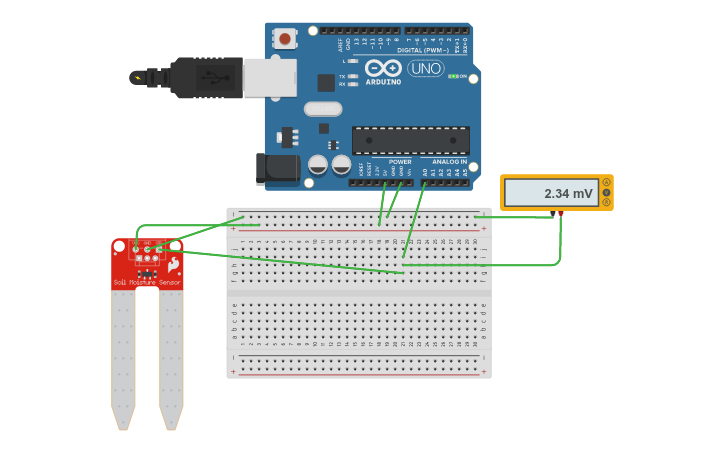 Circuit design humedad - Tinkercad