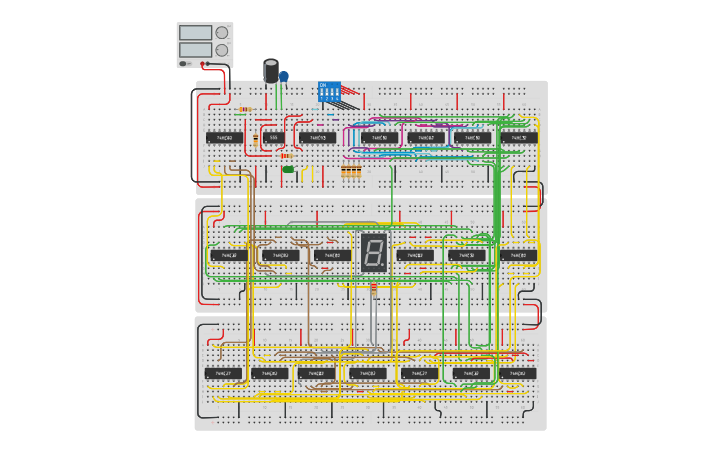 Circuit design Final Project 7 Segment ABCDEG - Tinkercad