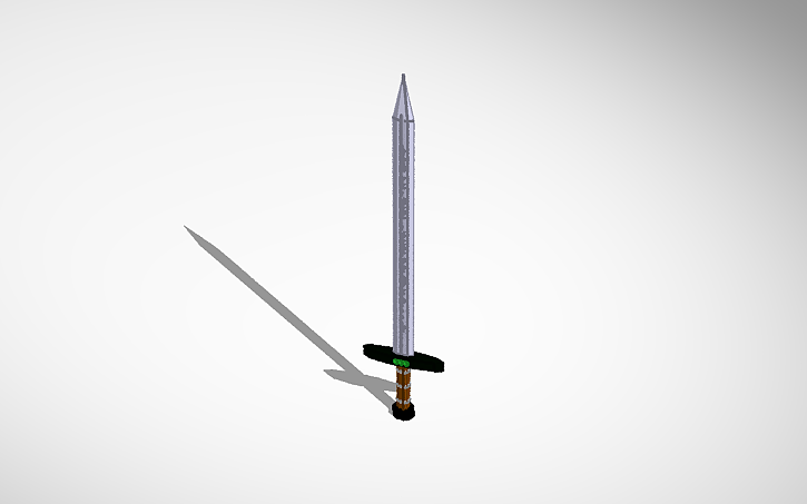 3d Design Broadsword With Custom Text Engraved In Blade Tinkercad