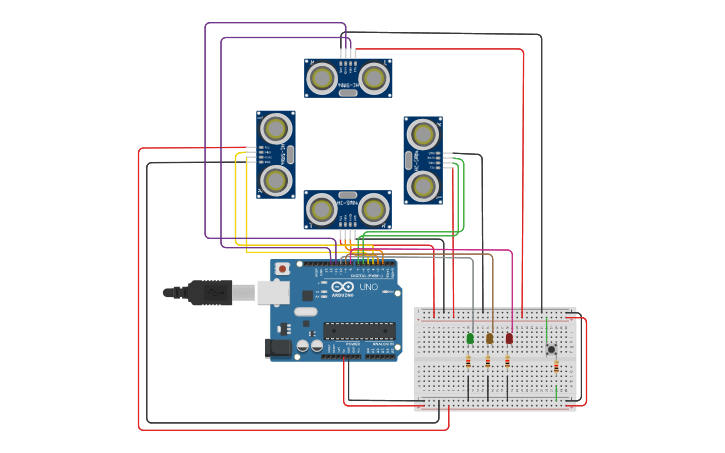 Circuit Design Car Parking Tinkercad