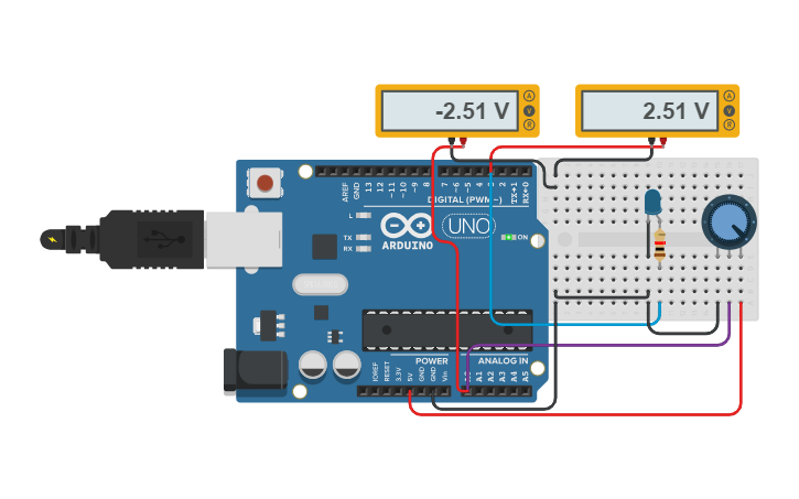 Circuit design Basic PWM tension reader - Tinkercad