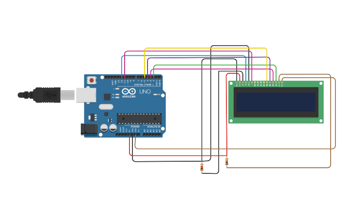 Circuit design Arduino #1 - LCD (Liquid Crystal Display) - Tinkercad