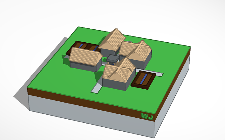 3D design [MC] Minecraft Village - Tinkercad
