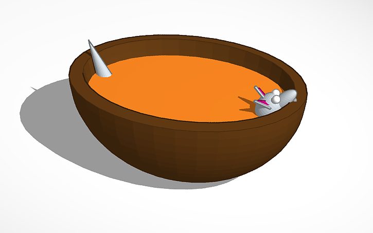 3D design rat in soup | Tinkercad