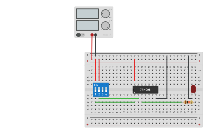 Circuit design EXPERIMENT ONE-QUAD AND GATE | Tinkercad