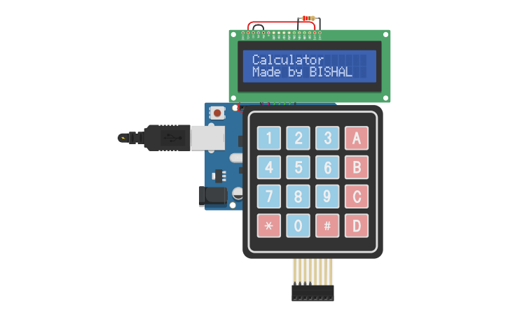 Circuit design CALCULATOR MADE BY BISHAL RAY | Tinkercad