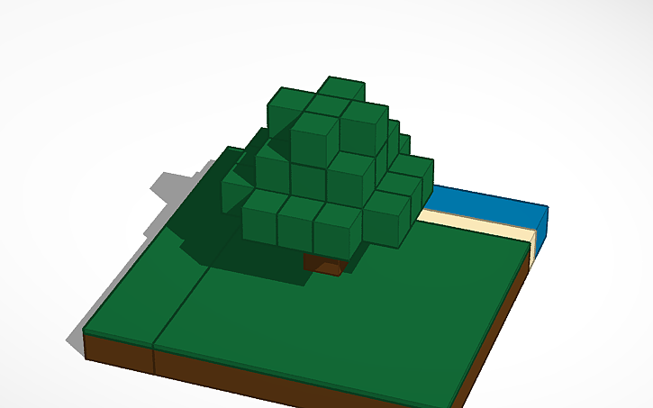 3D design A minecraft tree - Tinkercad