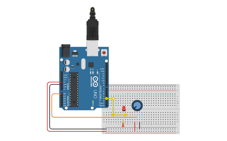 Circuit design Fading LED | Tinkercad