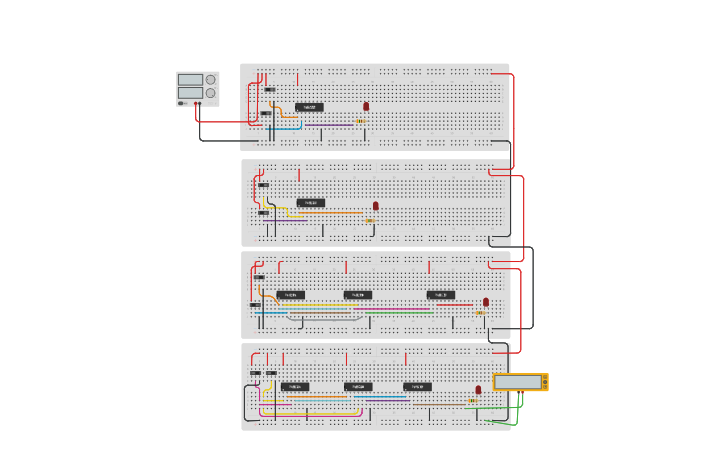 Circuit design NAND, NOR, EXOR,EXNOR | Tinkercad