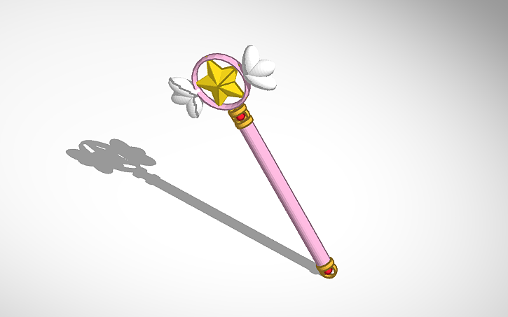 3D design Sailor Moon staff - Tinkercad