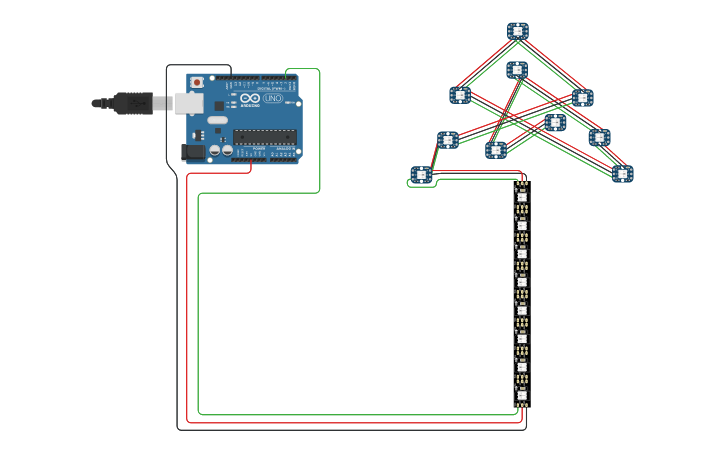 Circuit design Árvore de Natal - Tinkercad