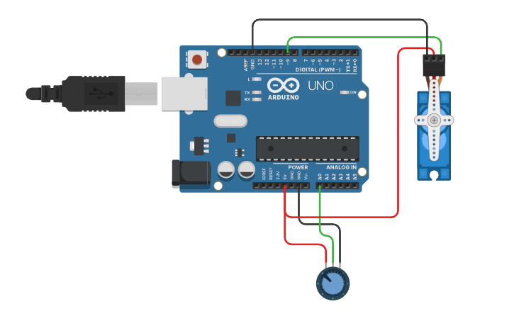 Circuit design Servomotor Control - Tinkercad Circuit design Servomotor Control - Tinkercad
