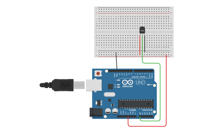 Circuit design DFrobot 郭力 温度检测 | Tinkercad