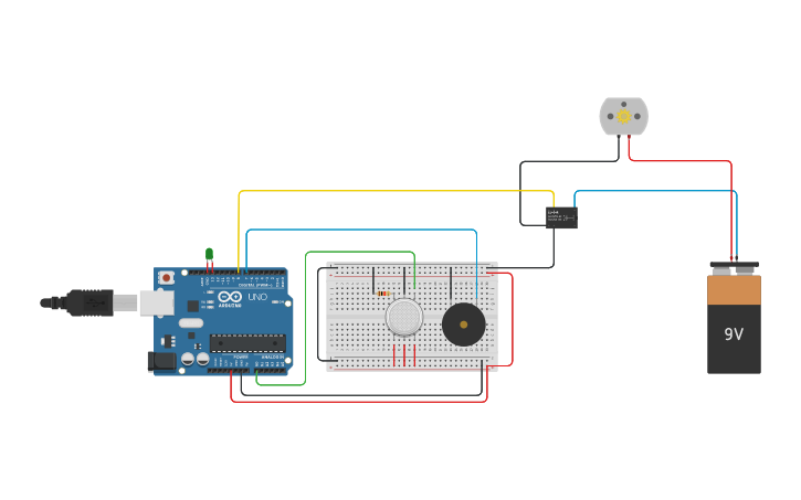 Circuit Design Alcohol Detection And Automatic Vehicle Stopping Tinkercad