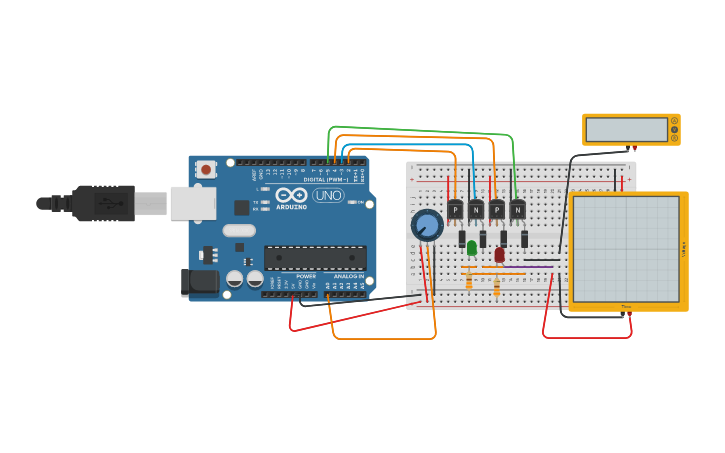 Circuit design INVERSOR DE CC-CA CON ARDUINO IO - Tinkercad