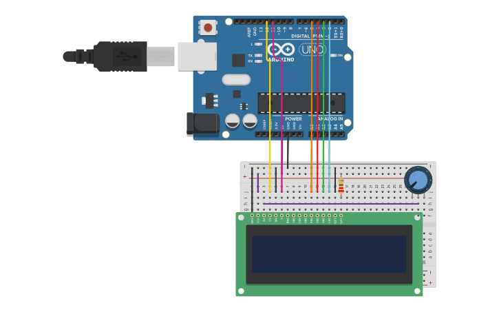 Circuit design LCD screens - Tinkercad