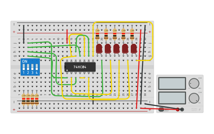 Circuit design inverted | Tinkercad