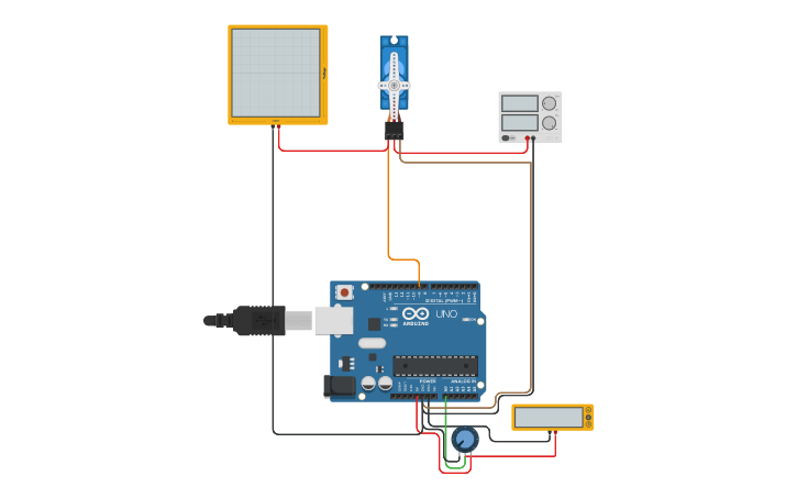 Circuit design servo motor | Tinkercad