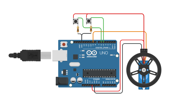 Circuit design Servo 360 - Tinkercad