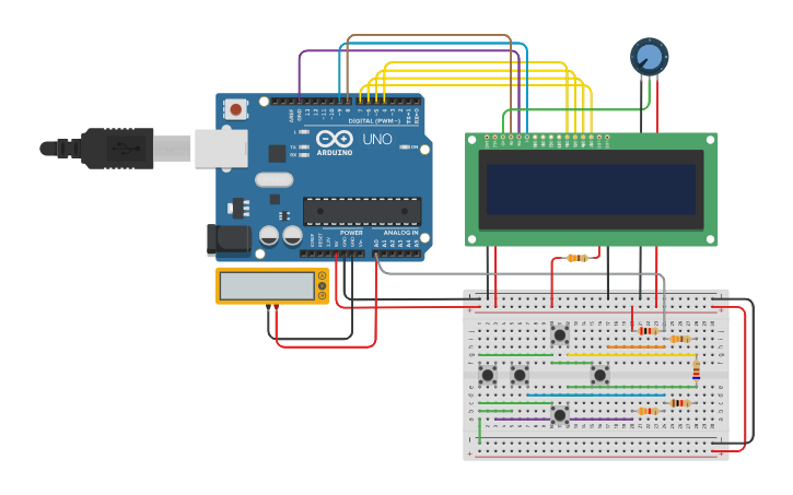 Circuit design JOGO QUIZ - V.2.0 - Tinkercad