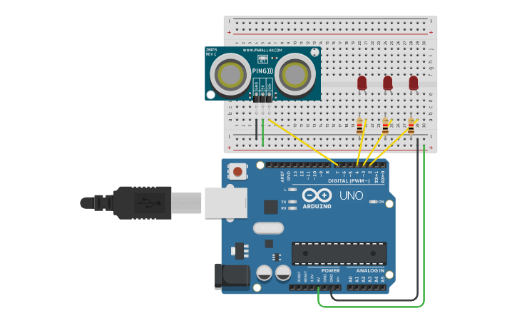 Circuit design Motion Sensor - Tinkercad