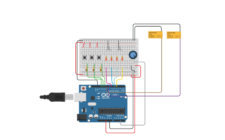 Circuit design sistema electrico - Tinkercad