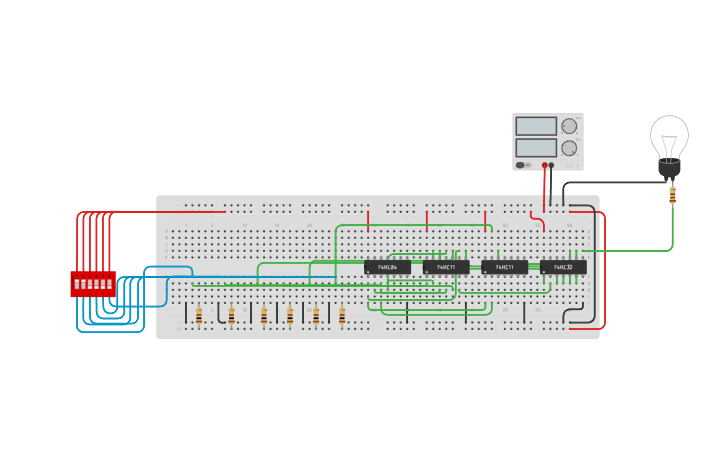 Circuit design 2x4 MUX - Tinkercad