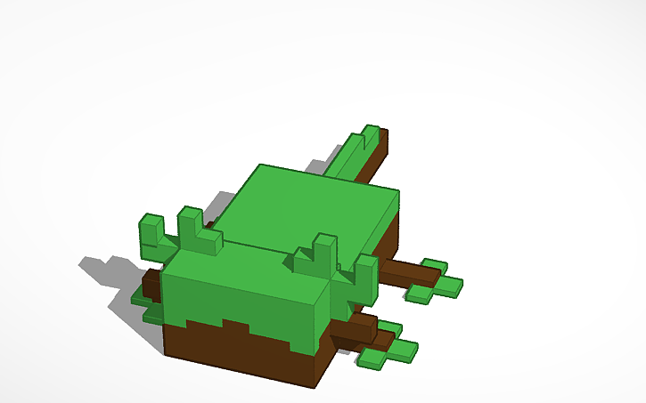 3D design Axolotl Minecraft Grass Block - Tinkercad